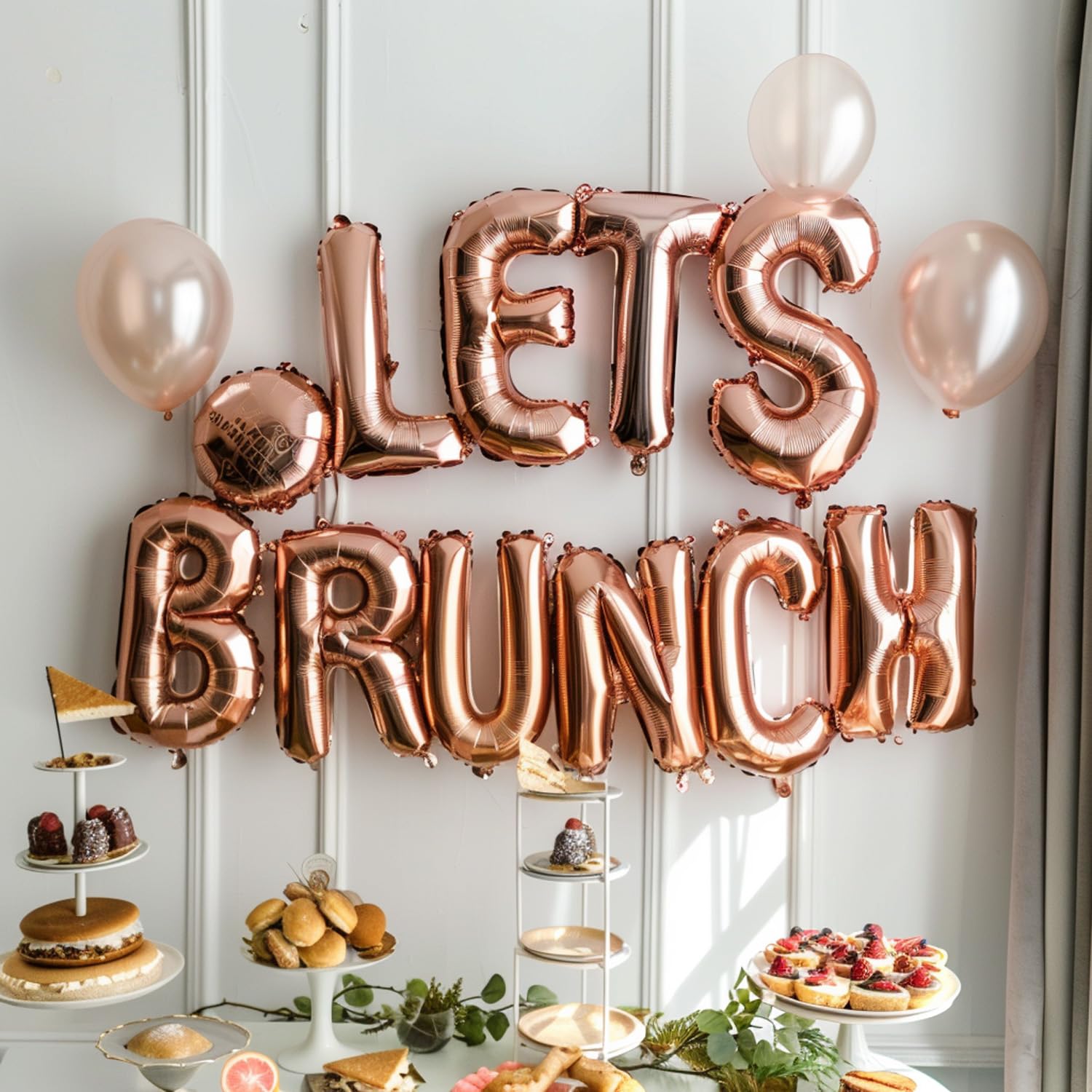 Let's Brunch Party Decorations, Brunch Sign Decor Banner Balloons for Ladies Brunch Girls Brunch, Bachelorette Brunch Birthday Brunch Decorations, Bridal Shower Engagement Wedding Party Decorations