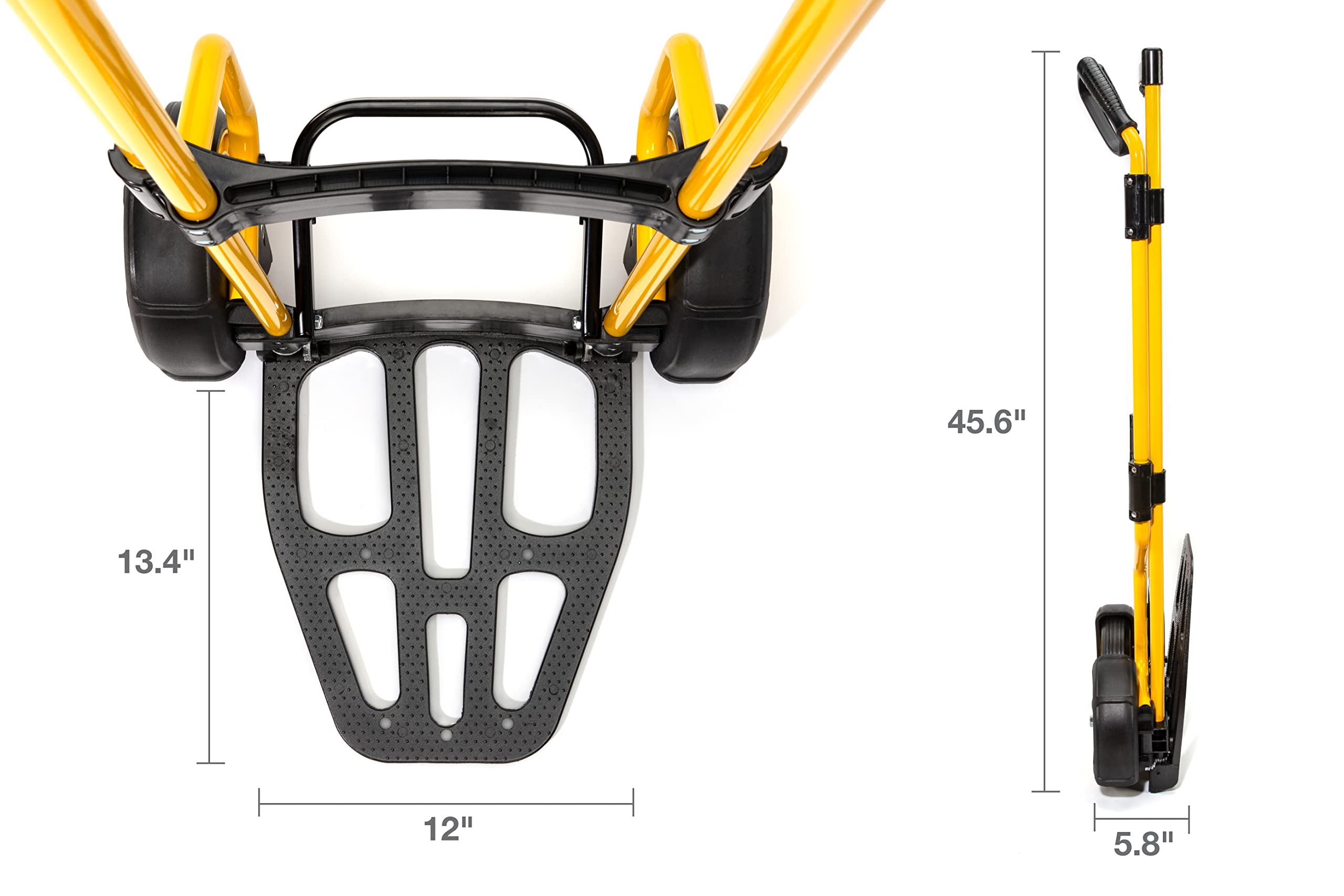 STANLEY Heavy-Duty Folding Hand Truck & Dolly, 400 lbs. (181 kgs.) Capacity, Professional Grade, Compact, Lightweight & Slim Design, Easy Storage, Steel Frame, Ergonomic 3 Handle Design (SXWT-FT591)