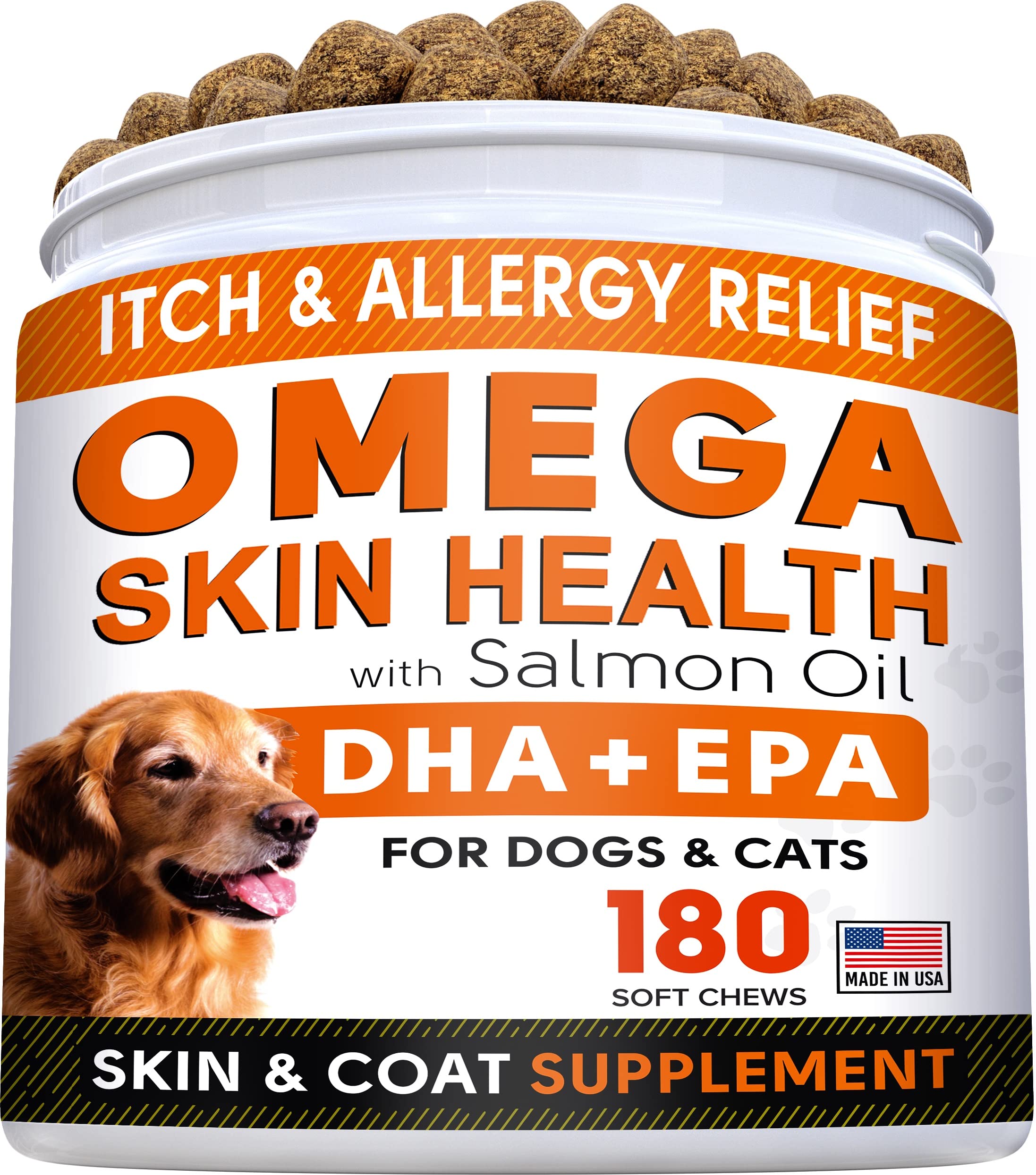 Fish Oil Omega 3 Treats for Dogs + Dog Probiotics Treats for Picky Eaters Bundle - Allergy Relief, Joint Health, Itch Relief. Skin & Coat Supplement + Enzymes + Prebiotics for Digestion Support