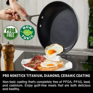 MsMk 8 inch and 10 inch Non Stick Frying Pans, Burnt also Nonstick Frying Pan Set, PFOA Free Non-Toxic, Scratch-resistant, Oven-Safe, Induction Ready, Compatible with All Cooktops