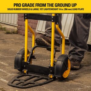 STANLEY Heavy-Duty Folding Hand Truck & Dolly, 400 lbs. (181 kgs.) Capacity, Professional Grade, Compact, Lightweight & Slim Design, Easy Storage, Steel Frame, Ergonomic 3 Handle Design (SXWT-FT591)