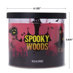 Colonial Candle Spooky Woods Scented Jar Candle, Haunted Collection, Red, 3 Wick, 14.5 oz