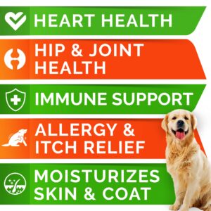 (Pack of 3) Fish Oil Omega 3 Treats for Dogs - Allergy Relief - Joint Health - Itch Relief, Shedding - Skin and Coat Supplement - Alaskan Salmon Oil Chews - Omega 3 6 9 - EPA & DHA Fatty Acids