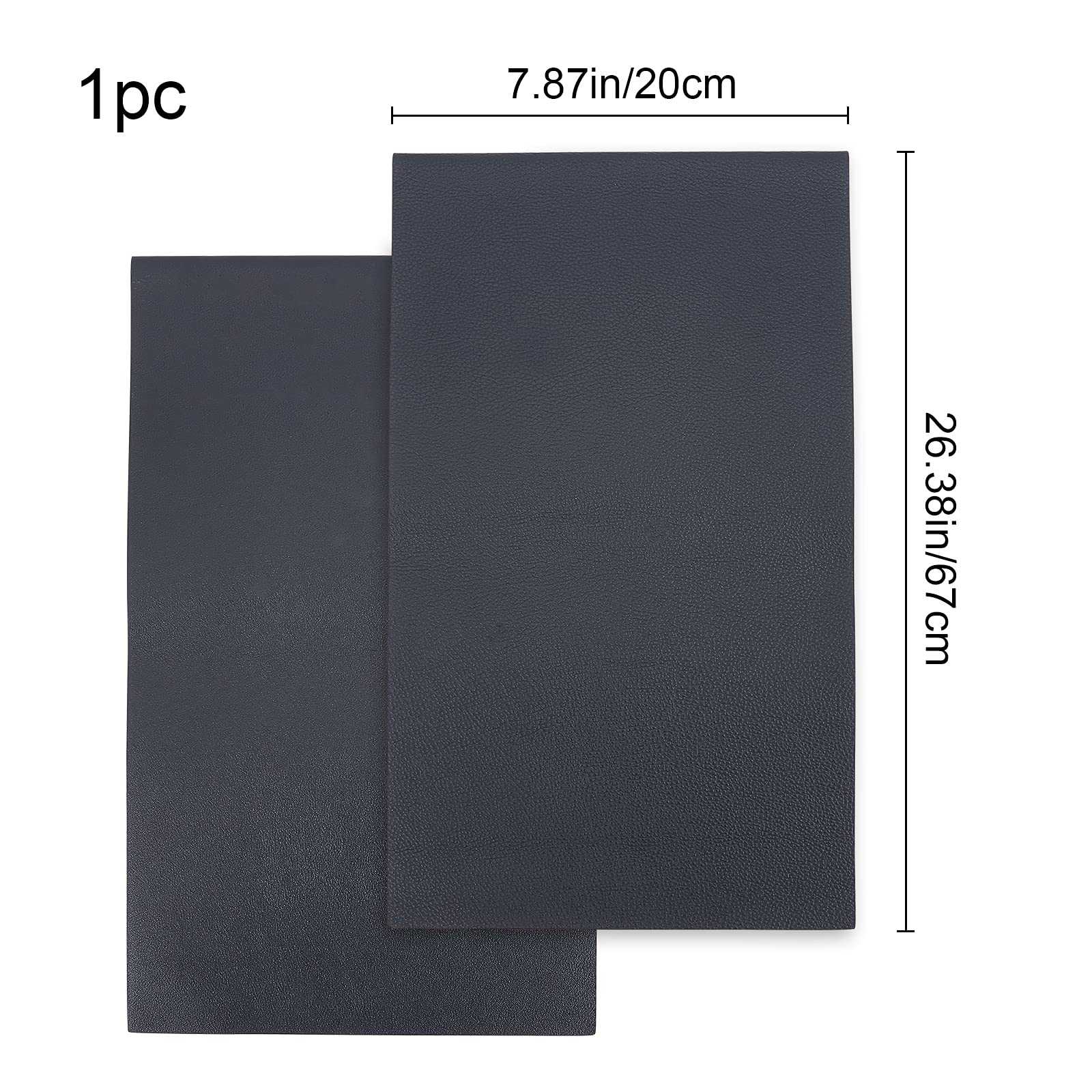 GORGECRAFT Double Sided Faux Leather Sheets Grain Texture PU Fabric Synthetic Vinyl Material for Bows Earring Making DIY Craft, Black