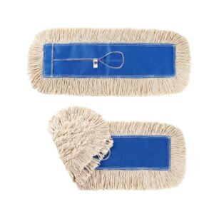 2 pack - 24" wide x 5 cotton floor dust mop head refill short fiber for easy sweep - replacement replacement head for home & commercial use