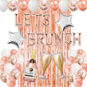 let's brunch party decorations, brunch sign decor banner balloons for ladies brunch girls brunch, bachelorette brunch birthday brunch decorations, bridal shower engagement wedding party decorations