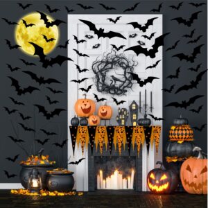 Halloween Moon Wall Decal Halloween Bat Wall Stickers Vinyl Bat Wall Decals Removable Halloween Wall Sticker Halloween Bats Wall Decals Party Decorations