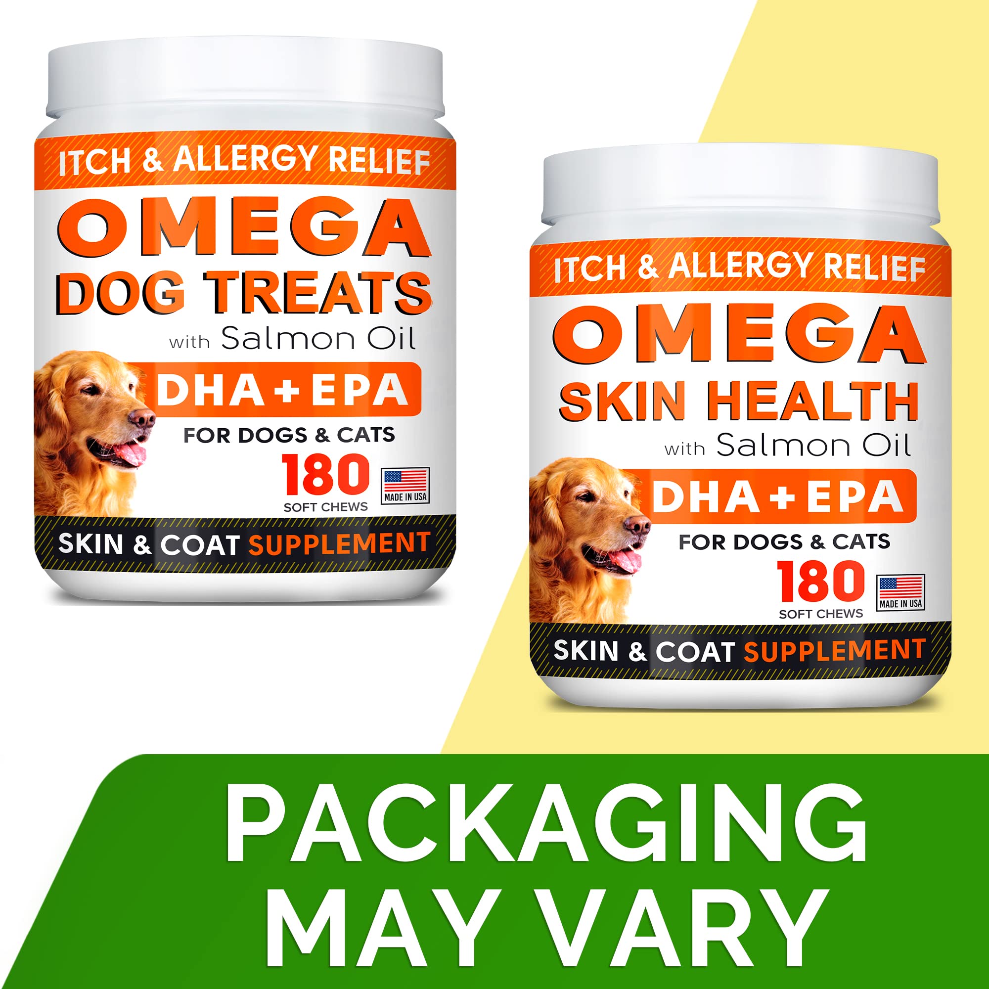 (Pack of 3) Fish Oil Omega 3 Treats for Dogs - Allergy Relief - Joint Health - Itch Relief, Shedding - Skin and Coat Supplement - Alaskan Salmon Oil Chews - Omega 3 6 9 - EPA & DHA Fatty Acids