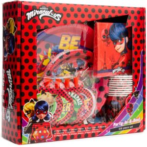 Miraculous Ladybug Party in a Box Kit - Celebration, Birthday Party, Toddlers– 100 Plus Pieces - Cat Noir - Party Supplies - Officially Licensed (Complete Kit)