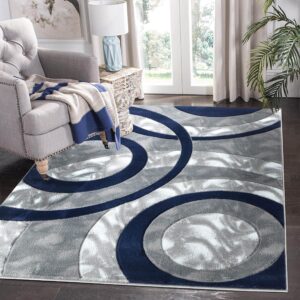 glory rugs area rug modern 8x10 navy circles geometry soft hand carved contemporary floor carpet fluffy texture for indoor living dining room and bedroom area