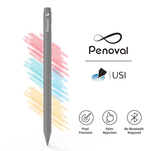 Penoval USI Stylus Pen for Some Chromebook Model with Tail Eraser, 4096 Levels Pressure for Lenovo chromebook Duet, Acer Chromebook Spin 713,HP Chromebook x2 11, Spare Tip