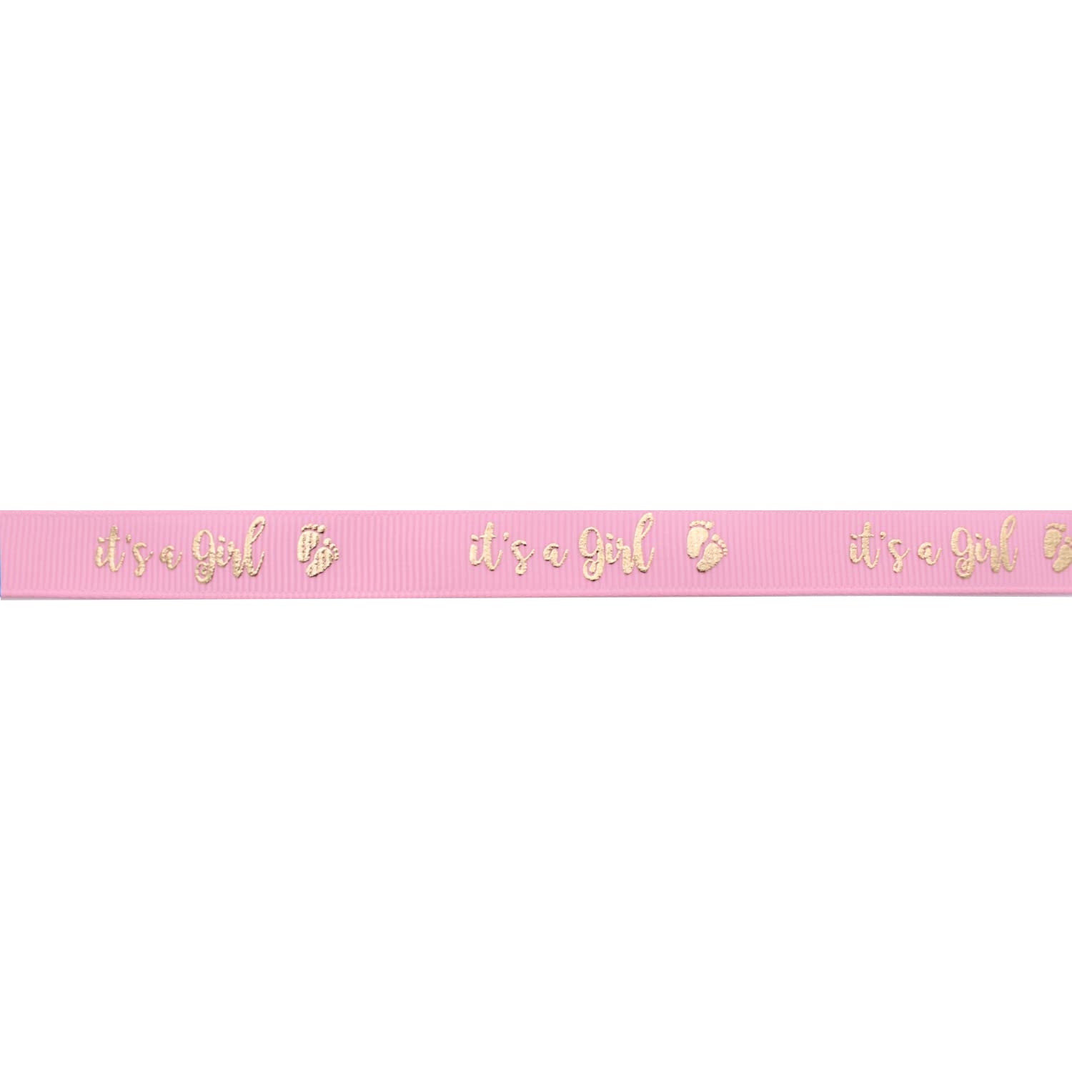 Pink and Gold Gros Grain Ribbon - 1/2" - It's a Girl for Baby Shower - Decoration for Your Baby Shower