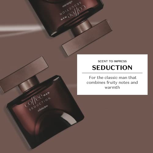 Coffee Man Seduction Eau de Toilette, Long Lasting Cologne for Men, Fresh Wood Fragrance, 3.4 Ounce