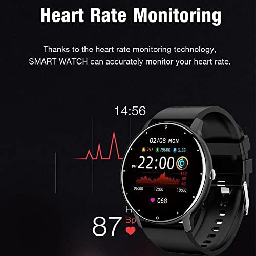 MEGIR Bluetooth Touchscreen Sports Smart Watch for Men and Women Unisex IP67 Waterproof Smartwatch with Fitness Tracker and Heart Rater (BDZL2BK)