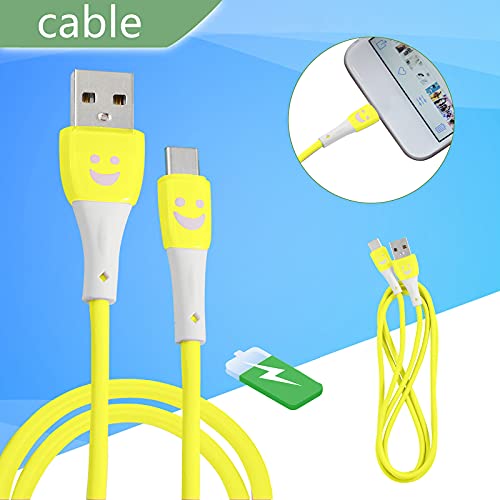 S5E5X 5A Fast Charging Cable Type-C, Liquid Silicone Macaron Charging Cable 1.2m 5A Fast Charging Data Cable Replacement (Yellow)