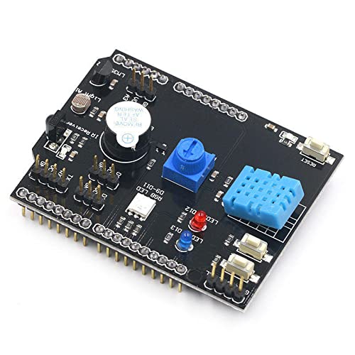 DHT11 LM35 Temperature Humidity Sensor Multifunction Expansion Board Adapter for Arduino UNO R3 RGB LED IR Receiver Buzzer I2C