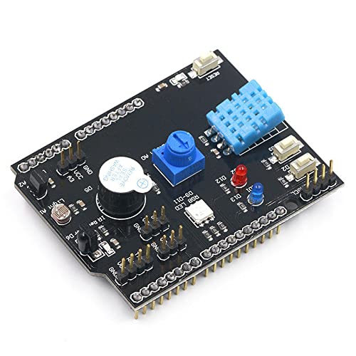 DHT11 LM35 Temperature Humidity Sensor Multifunction Expansion Board Adapter for Arduino UNO R3 RGB LED IR Receiver Buzzer I2C