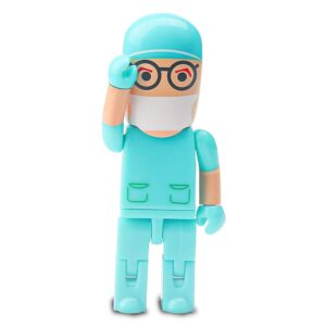 novelty usb flash drive 64gb, leizhan doctor robot toy character thumb jump drive for kids students gift pendrive