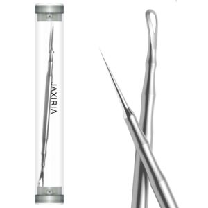 pointed blackhead removal, 2-in-1 acne extractor tool - stainless steel whitehead remover for face/nose