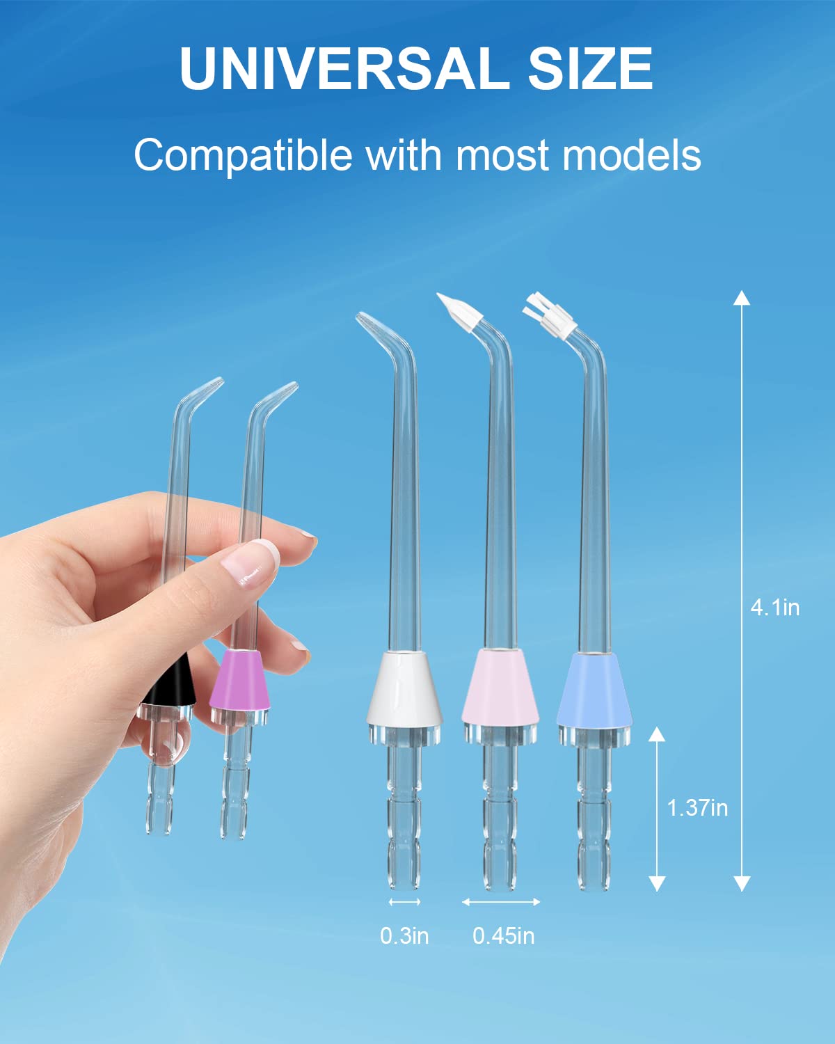 MySmile 10 PCS Replacement Jet Tips Oral Irrigator Nozzle Set Compatible with Waterpik Water Flosser, Includes Classic Tips Periodontal Pocket Tips and Plaque Seeker Tips