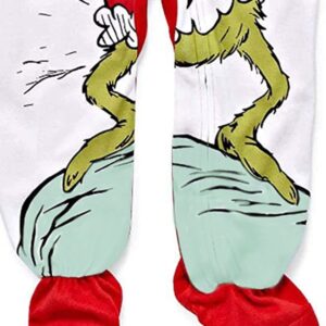 The Grinch Dr. Seuss Toddler Infant Christmas Footed Blanket Sleeper Pajamas (5T, Red)