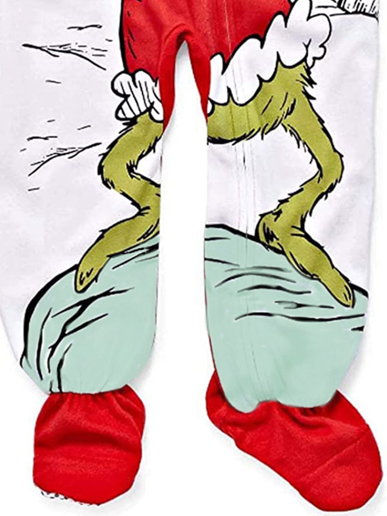 The Grinch Dr. Seuss Toddler Infant Christmas Footed Blanket Sleeper Pajamas (5T, Red)