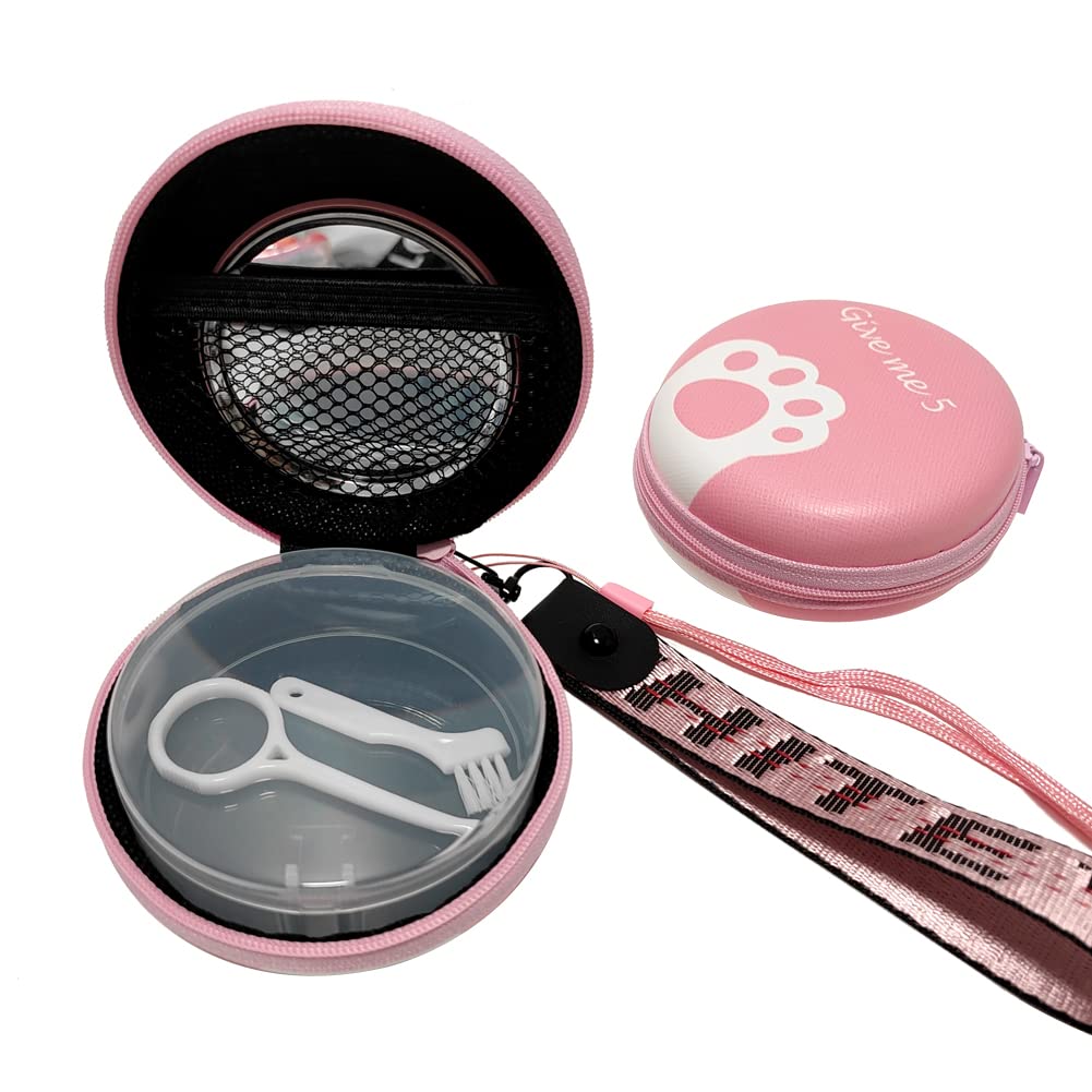 Gxamz Orthodontic Retainer Case with Organizer Bag Aligner Case Bag Retainer Travel Case Pack Mouth Guard Box (Pink claw)