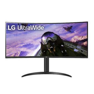 lg 34wp65c-b 34-inch 21:9 curved ultrawide qhd (3440x1440) va display with srgb 99% color gamut and hdr 10 and 3-side virtually borderless display with tilt/height adjustable stand -black (renewed)