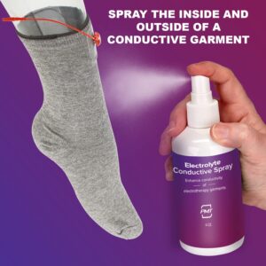 Electrolyte Conductive Spray by PMT. Electrotherapy Conductive Spray for use with Conductive TENS/EMS Garments… (4oz Menthol-Free)