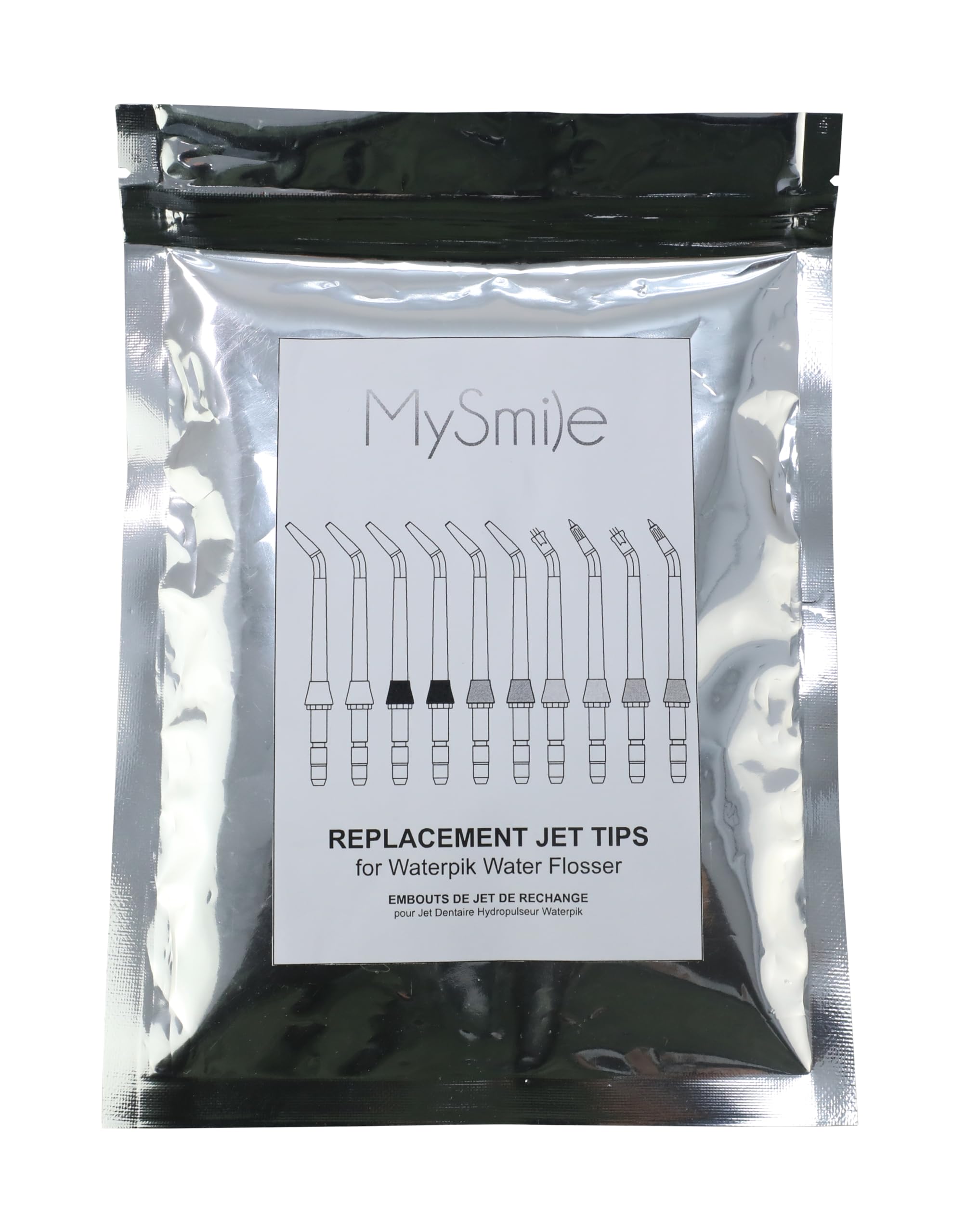 MySmile 10 PCS Replacement Jet Tips Oral Irrigator Nozzle Set Compatible with Waterpik Water Flosser, Includes Classic Tips Periodontal Pocket Tips and Plaque Seeker Tips