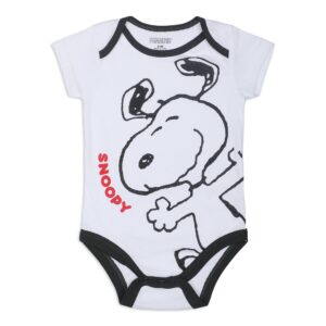 Peanuts Snoopy Boys Short Sleeve Bodysuit and Pants Set for Newborn and Infants