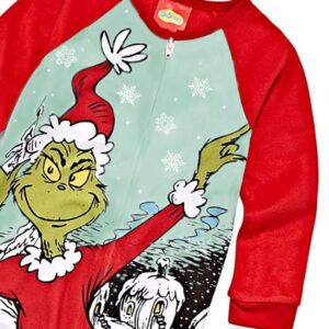 The Grinch Dr. Seuss Toddler Infant Christmas Footed Blanket Sleeper Pajamas (5T, Red)