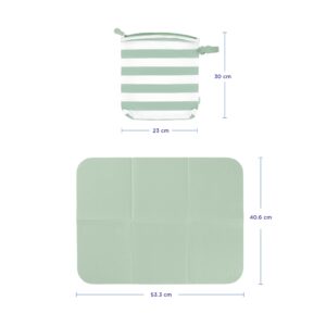 Ubbi On-The-Go Changing Baby Mat with Carrying Bag, Soft and Comfortable Diaper Bag Accessory Must Have for Newborns, Easy to Clean, Portable Changing Pad, Sage Green