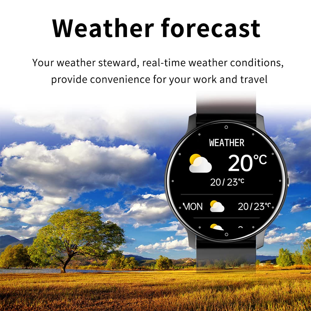 MEGIR Bluetooth Touchscreen Sports Smart Watch for Men and Women Unisex IP67 Waterproof Smartwatch with Fitness Tracker and Heart Rater (BDZL2BK)