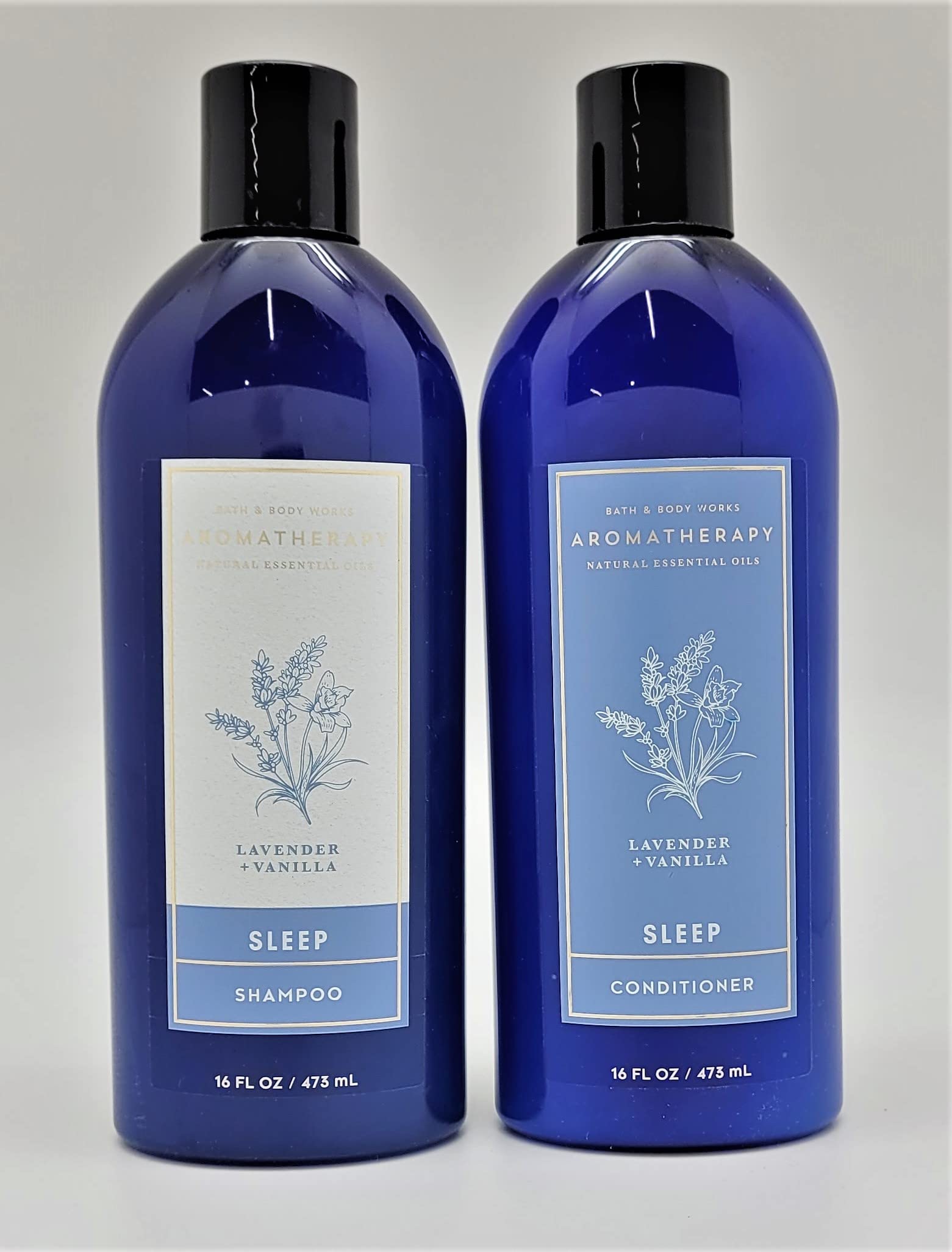 Bath & Body Works - Aromatherapy - Lavender Vanilla - Sleep - 2pc - Bundle- Shampoo and Conditioner 16 FL OZ each