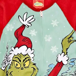 The Grinch Dr. Seuss Toddler Infant Christmas Footed Blanket Sleeper Pajamas (5T, Red)