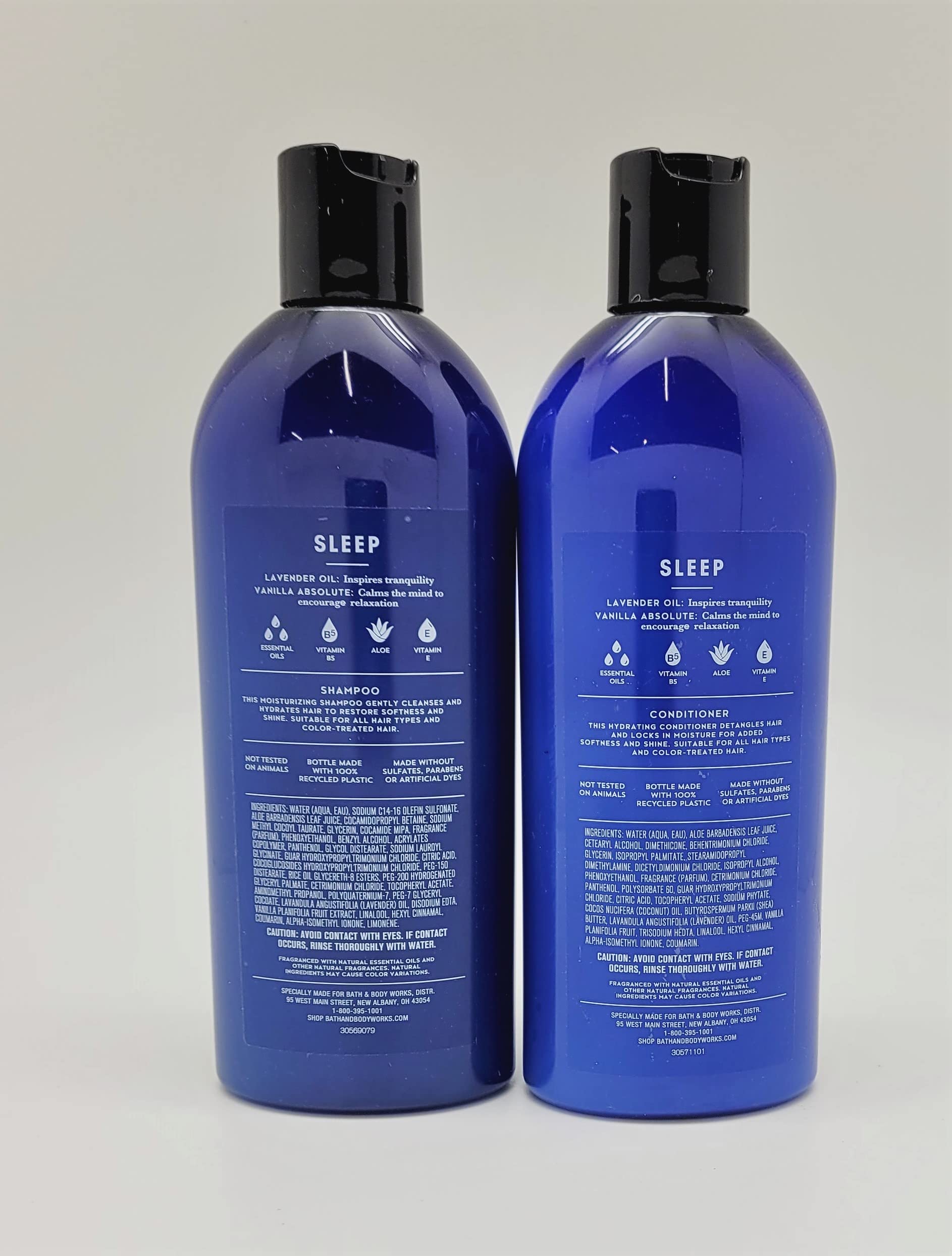 Bath & Body Works - Aromatherapy - Lavender Vanilla - Sleep - 2pc - Bundle- Shampoo and Conditioner 16 FL OZ each