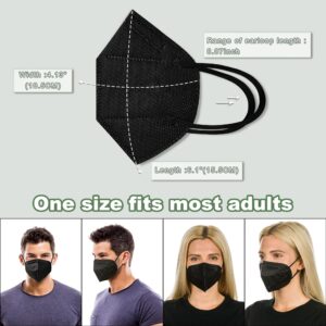 KN95 Breathable Disposable Face Mask - 60 PCS 5 Layer Design Cup Dust Safety Masks Protection, with Elastic Ear Loop and Nose Bridge Clip, Filter Efficiency≥95%