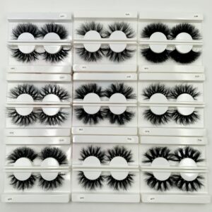 Fluffy Mink Lashes, Ellazzle 20 Pairs Wholesale Eyelashes 25mm Dramatic Thick Volume 3D Eyelashes Mink Reusable Lashes Pack