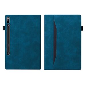 Case for Samsung Galaxy Tab S8 Plus 12.4 inch/Tab S8+/Tab S7 FE, Galaxy Tab S7+/S7 Plus(SM-T970/T976) Folio Case Shell Auto Wake/Sleep PU Leather Business Wallet Cover with Card Holder,Peacock Blue