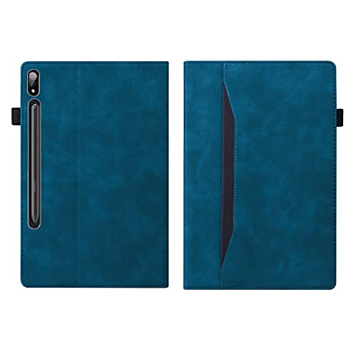 Case for Samsung Galaxy Tab S8 Plus 12.4 inch/Tab S8+/Tab S7 FE, Galaxy Tab S7+/S7 Plus(SM-T970/T976) Folio Case Shell Auto Wake/Sleep PU Leather Business Wallet Cover with Card Holder,Peacock Blue