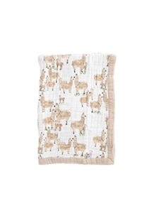 little unicorn llama llama cotton muslin quilt receiving blanket | 100% cotton | super soft | babies and toddlers | 30” x 40” | machine washable