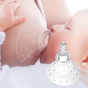 haakaa Breastfeeding Nipple Shield - Protect Sore, Inverted Nipples for Breastfeeding Mom, Non Slip Nipple Teat, Variable Flow Non-Toxic - Round Shape