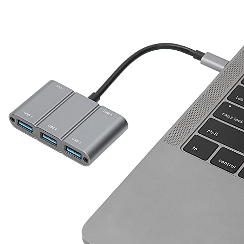 Kafuty-1 OTG USB 3.0 HUB,5 in 1 USB C to USB3.0 4 Port HUB,PD3.0 Fast Charging,USB Extension Multi USB Port for Mobile Phones with USB C/Tablets/Laptops