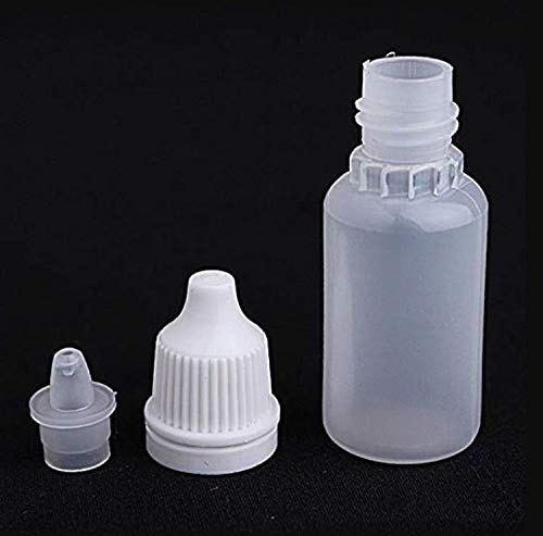 UPSTORE 12PCS 30ml 1oz Empty Plastic Squeezable Eye Liquid Dropper Bottles Drop Jars Squeeze Eye Dropper Container with Screw Caps and Plugs