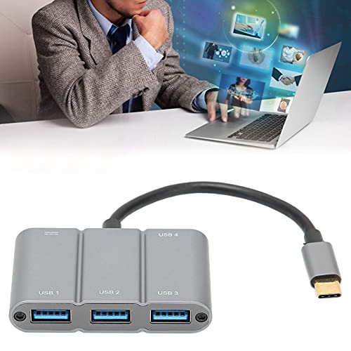 Kafuty-1 OTG USB 3.0 HUB,5 in 1 USB C to USB3.0 4 Port HUB,PD3.0 Fast Charging,USB Extension Multi USB Port for Mobile Phones with USB C/Tablets/Laptops