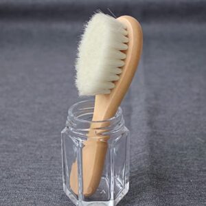 HiKin Natural Soft Wool Bristles Dry Facial Cleansing Brush, 6" Face Skin Care Exfoliating Scrub Brush, 2 Pack Wood Handle Face Brush Cleanser.