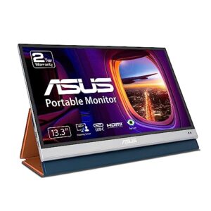 asus zenscreen oled 13.3” 1080p portable usb monitor (mq13ah) - full hd, 100% dci-p3, 1ms, delta e < 2, hdr-10, eye care, usb type-c, mini hdmi, tripod mountable, smar case, external screen for laptop