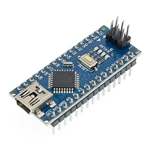 RedTagCanada Nano with The bootloader Compatible with Nano 3.0 Controller for Arduino CH340 USB Driver 16Mhz Nano v3.0 ATMEGA328P/168P (Blue-ATMEGA328 Welded) (No Cable)