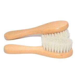 HiKin Natural Soft Wool Bristles Dry Facial Cleansing Brush, 6" Face Skin Care Exfoliating Scrub Brush, 2 Pack Wood Handle Face Brush Cleanser.